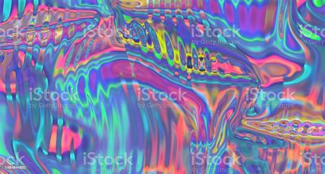 밝은 홀로그램 배경입니다 무지개 빛깔의 컬러 홀로그램 액체 홀로그램 3d 렌더링 0명에 대한 스톡 사진 및 기타 이미지 0명 3차원 형태 그라데이션 Istock