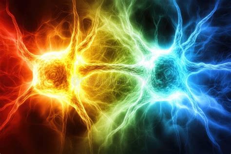Colorful Abstract Visualization Of Neural Network Connections In