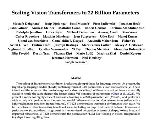 Ak On Twitter Scaling Vision Transformers To 22 Billion Parameters Presented Vit 22b The