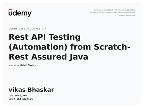 vikas bhaskar on linkedin udemy automation java apitesting