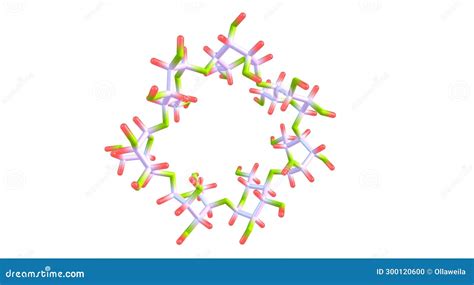 Cyclodextrin Molecular Structure Isolated On White Stock Illustration