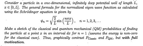 Solved Consider A Particle In A One Dimensional Infinitely