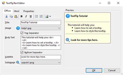 create rich tooltips for inputpanel items inputpanel for winforms
