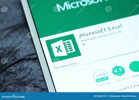 microsoft excel mobile app editorial stock image image of applications