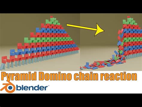 make 2d pyramid using dominos in blender humix video