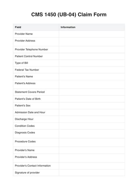 CMS Form Example Free PDF Download