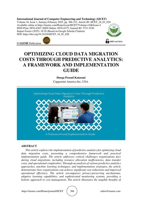 Pdf Optimizing Cloud Data Migration Costs Through Predictive Analytics A Framework And