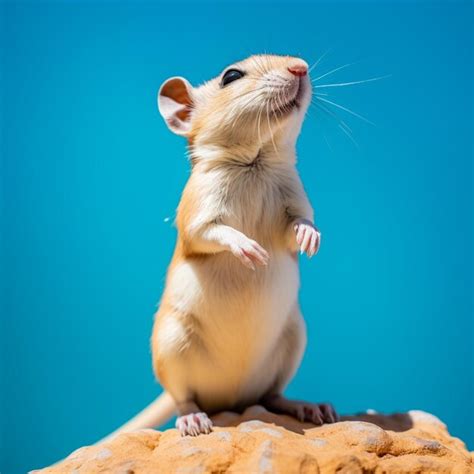 Premium Ai Image There Is A Small Rode Standing On A Rock With Its Paws Up Generative Ai
