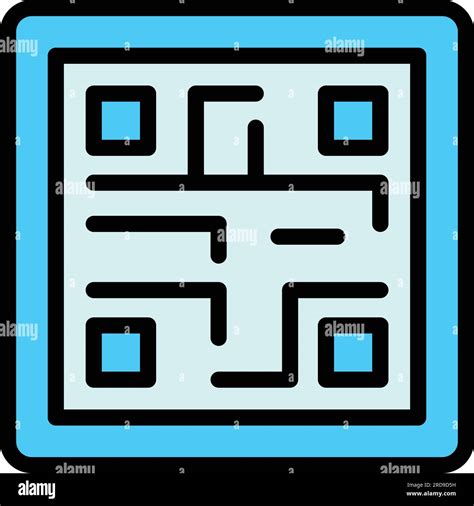 Code Reader Icon Outline Vector Qr Scan Data Barcode Color Flat Stock