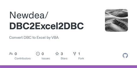 GitHub Newdea DBC2Excel2DBC Convert DBC To Excel By VBA