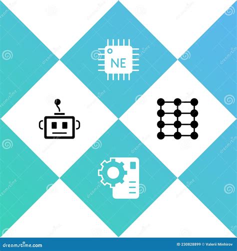 Set Artificial Intelligence Robot Neural Network Processor Cpu And