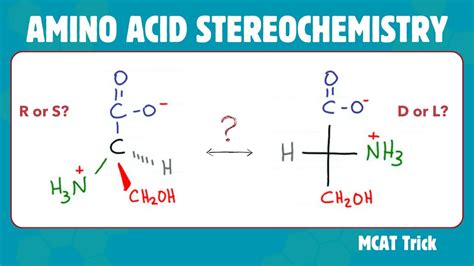 Amino Acid Stereochemistry R S Vs D L YouTube