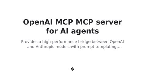 OpenAI MCP MCP Server For AI Agents