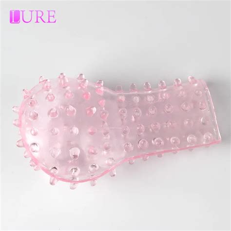 LURE 2pcs Glans Penis Cap Finger And Vibrator Head Hat G Point Or Clitoris Massage Adult Game
