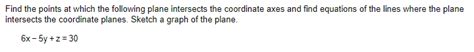 solved find the points at which the following plane