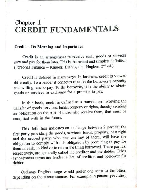 prof 6 chapter 1 fundamentals of credit pdf