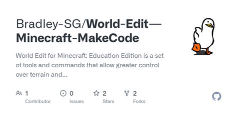 GitHub Bradley SG World Edit Minecraft MakeCode World Edit For Minecraft Education Edition