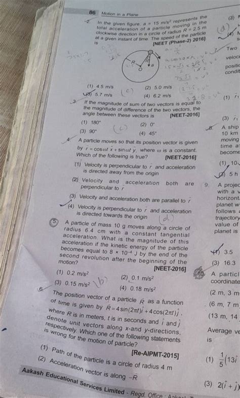 a particle moves so that its position vector is given by r cosωtx sinωty