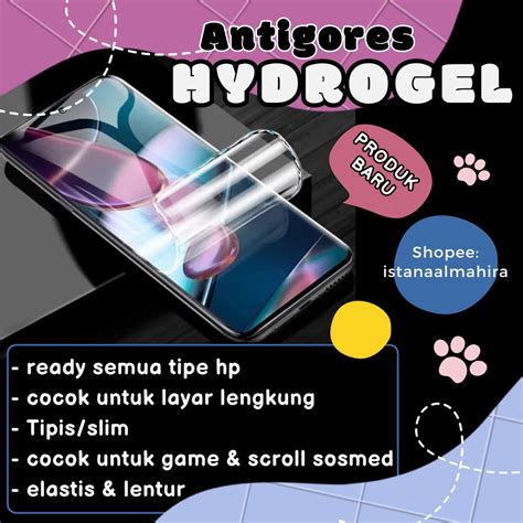 Jual Anti Gores Hydrogel Screen Protector Universal Redmi Note 10 10s 11 12 Pro 5G 2022 10A 10C