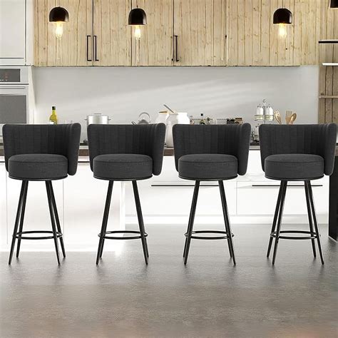 Bar Stools Set Of 2 Counter Height Barstools With Back And Footrest