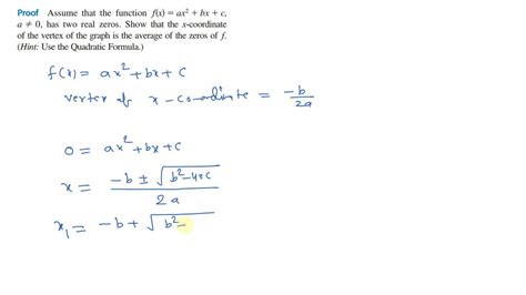 SOLVED Suppose F Is A Quadratic Function Such That The Equation Numerade