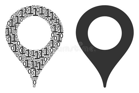 Map Marker Collage Of Binary Digits Stock Vector Illustration Of Combination Geotargeting