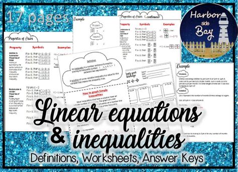 Linear Equations And Inequalities Made By Teachers