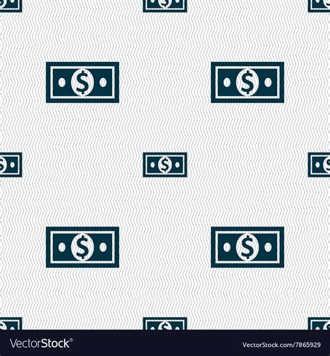 Money Dollar Icon Sign Seamless Pattern Royalty Free Vector