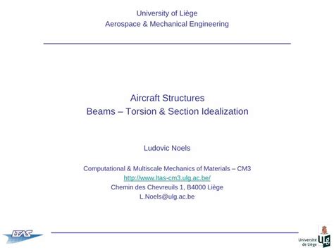 Pdf Aircraft Structures Beams Torsion And Section Idealization
