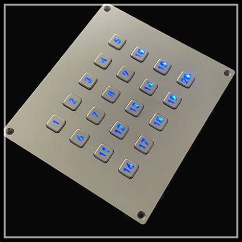 Black Panel Backlit Numeric Keypad Stainless Steel Metal Translucent LED Lighted Keypad