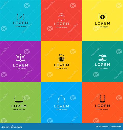 code coding logo design set vector collection stock vector