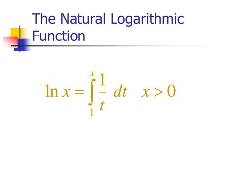 PPT The Natural Logarithmic And Exponential Function PowerPoint Presentation ID