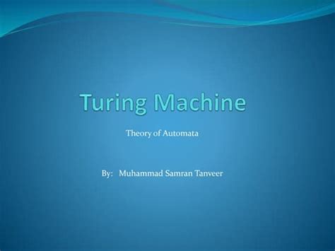 variants of turing machine ppt