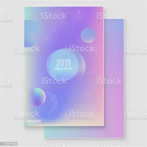 Furistic 현대 홀로그램 커버 세트 90 년대 80 년대 복고 스타일 힙 스 터 스타일 그래픽 기하학적 홀로그램 요소입니다 현대적인 Tredy 멤피스 스타일입니다