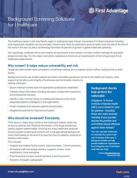 Background Screening Solutions For Healthcare First Advantage Apac