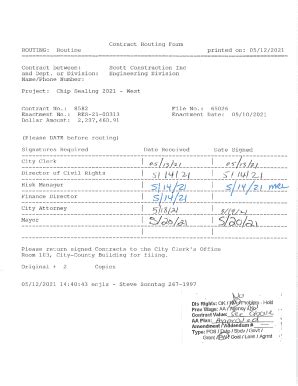 Fillable Online Fillable Online Contract Routing Form ROUTING Printed