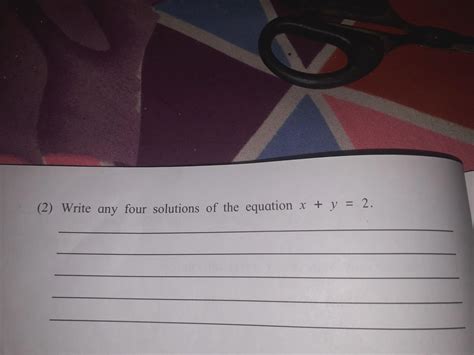 Write Any 3 Solutions Of The Equation X Y 2