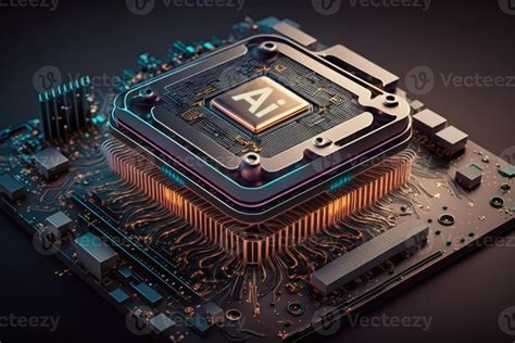 Futuristic Microchip Processor Quantum Computer Future Technologies