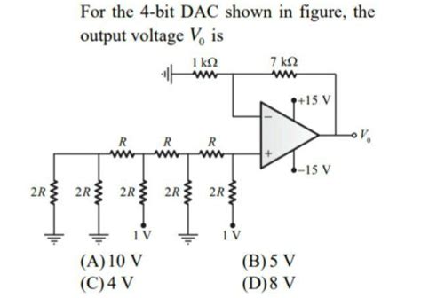Solved For The 4 Bit Dac Shown In Figure The Output Voltage