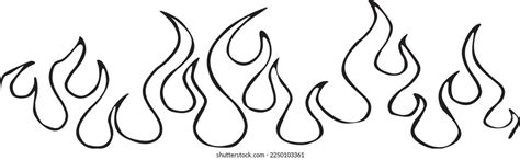 Hand Drawing Illustration Fire Flame Black Stock Vector Royalty Free