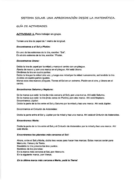 Guía Sistema Solar Pdf Planetas Sistema Solar