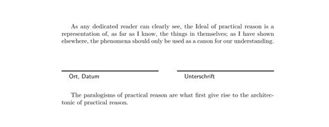 Formatting How To Use Latex To Make Two Signature Lines At The Same