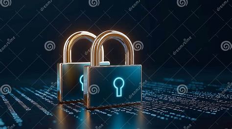 Two Glowing Blue Padlocks Symbolize Digital Security And Data Protection Locks Are Set Against