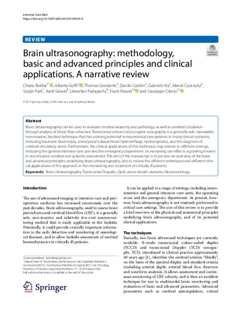 Pdf Brain Ultrasonography Methodology Basic And Advanced Principles