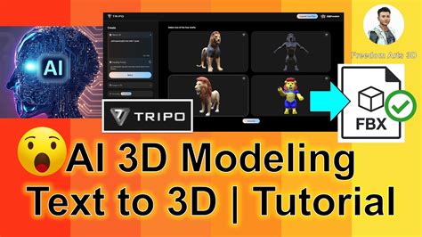 AI Text to 3D Model - AI 3D Modeling - Tripo - Tutorial | Export FBX - Freedom Arts 3D Tutorials