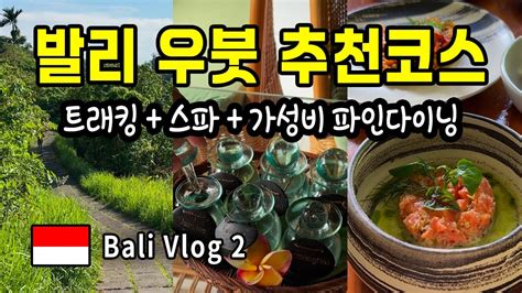 🇮🇩 우붓을 제대로 즐기기 짬푸한워크 칼사스파 가성비 파인다이닝 식당 우붓쇼핑코스 발리음식 제대로 맛보는 로컬식당 코코넛아이스크림 발리여행 브이로그