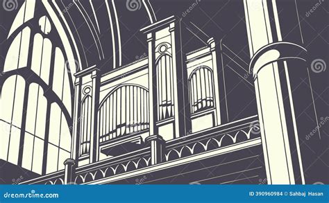 Majestic Organ Echoes In Gothic Silence Concept Classical Music Pipe