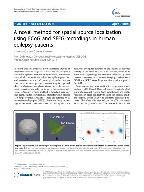 Pdf A Novel Method For Spatial Source Localization Using Ecog And Seeg Recordings In Human
