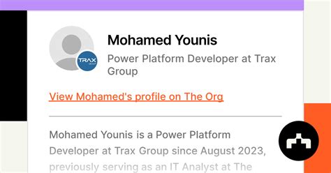Mohamed Younis Power Platform Developer At Trax Group The Org