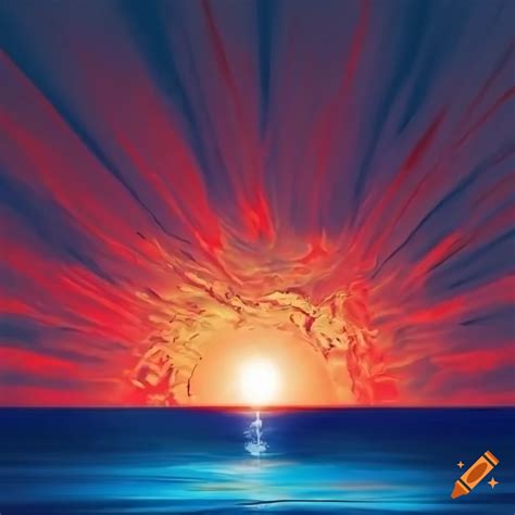 Colorful Sunset Background With Blue And Red Hues